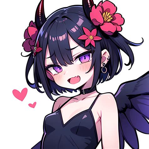 Shuten Douji Fate 1girl Blush Bob Cut Breasts Collarbone Earrings Fang