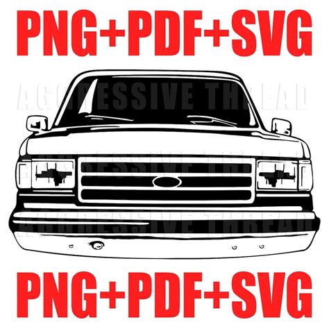 Obs Ford Truck Front Vector Graphic Clip Art Svg Pdf Png Etsy