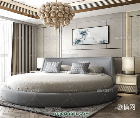 Circle Bed Furniture 3d Models For Bedroom 006 3dsky Decor Helper