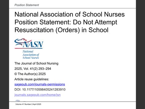 April 2025national Association Of School Nurses Position Statement Do Not Attempt Resuscitation