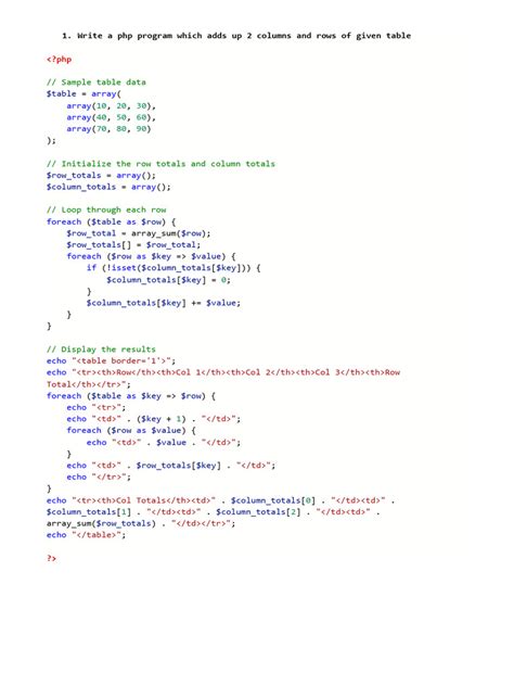 Php Lab Program Ii Bcom Ca Pdf Php Computer Programming