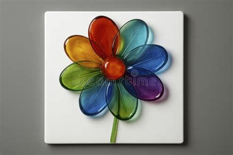 Rainbow Glass Flower Wall Art Stock Illustration Illustration Of Stem