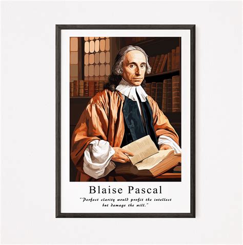 Blaise Pascal Mathematician Illustration Perfect Clarity For Intellectual Decor Digital