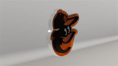 Mlb Baltimore Orioles Team Logo 3d Model By Guimart