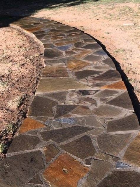 Flagstone Sidewalk Stone Landscaping Walkway Landscaping Patio Stones
