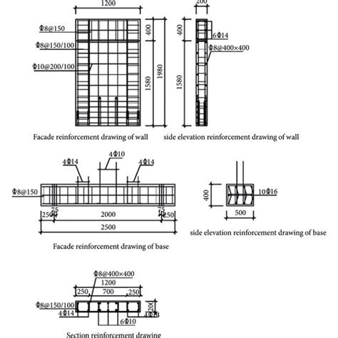 Specimen Size And Reinforcement Drawing A Xj B Yz 1 C Yz 2