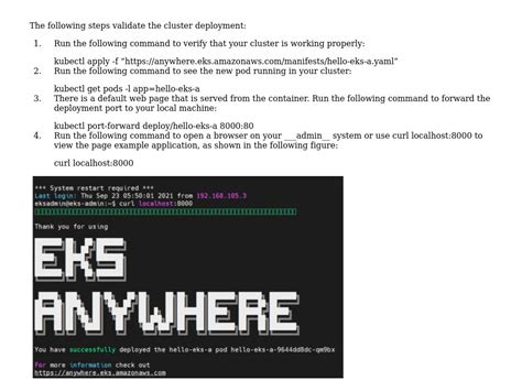 Validating The Cluster Deployment Amazon Elastic Kubernetes Service Anywhere On Dell Powerflex