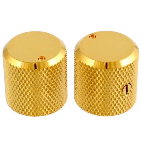 New 2 Metal Guitar Bass Knobs With Indicator And Set Screw Reverb