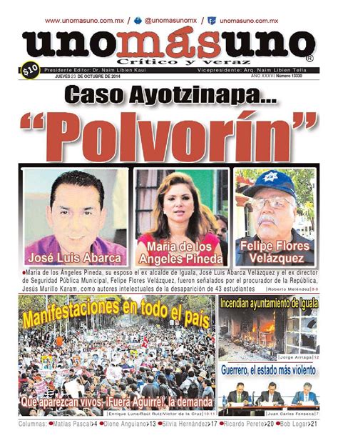 23 Octubre 2014 Caso Ayotzinapa Polvorín By Unomásuno Issuu