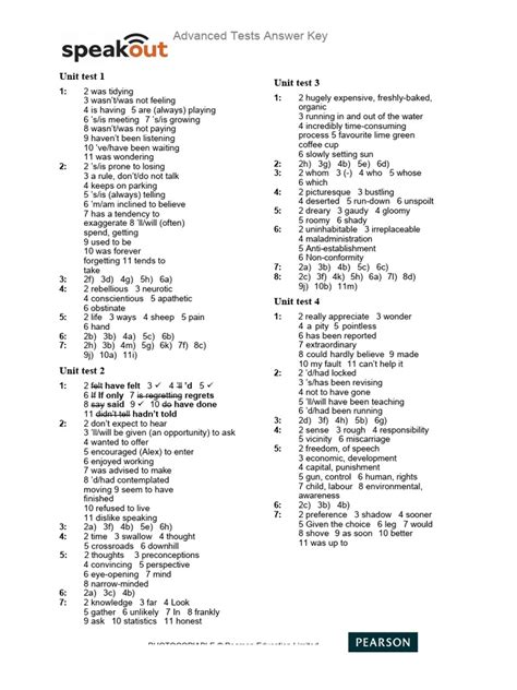 Speakout Advanced Tests Answer Keydoc Download Free Pdf Fast Food