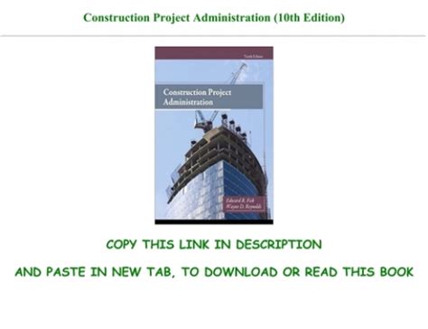 Ebook Construction Project Administration 10th Edition Full Online