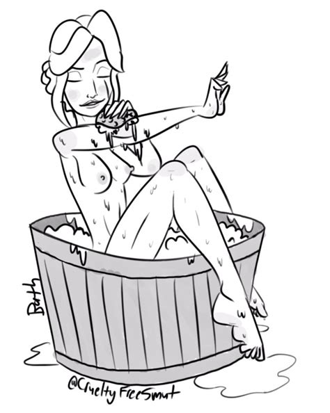 Rule 34 1girls Bath Bathing Bathtub Cd Projekt Red Ciri Crueltyfreesmut Female Only Kinktober