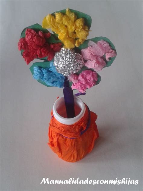 Manualidades Con Mis Hijas Tarrito Reciclado Con Su Flor Collage Manualidades Tarros