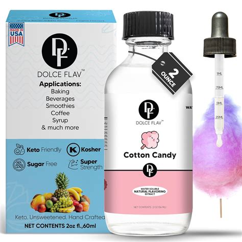 Dolce Flav Natural Cotton Candy Extract 2 Ounce Water
