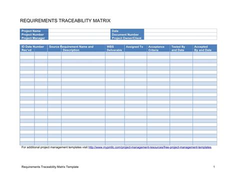 46 Free Printable Requirements Traceability Matrix Templates