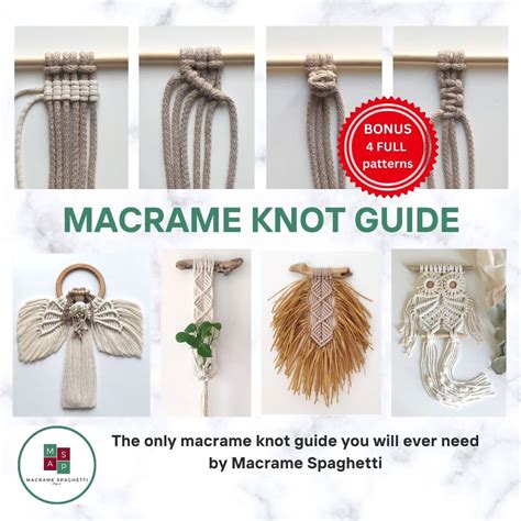 macrame knot guide with bonus pdf patterns macrame tutorial knot guide for beginner how to