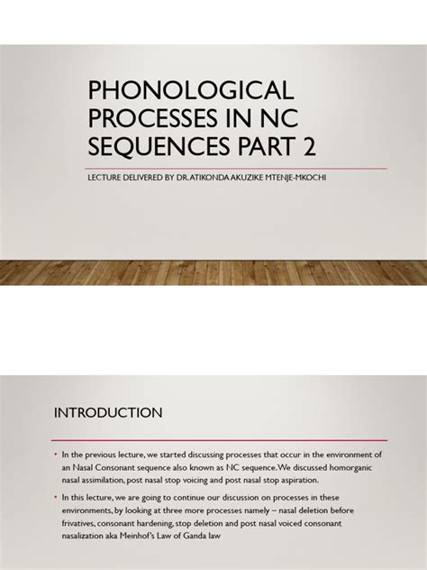3 Phonological Processes In Nc Sequences Part 2 Pdf Human Voice