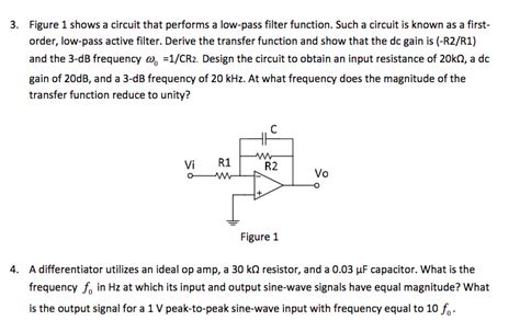 Solved Figure 1 Shows A Circuit That Performs A Low Pass