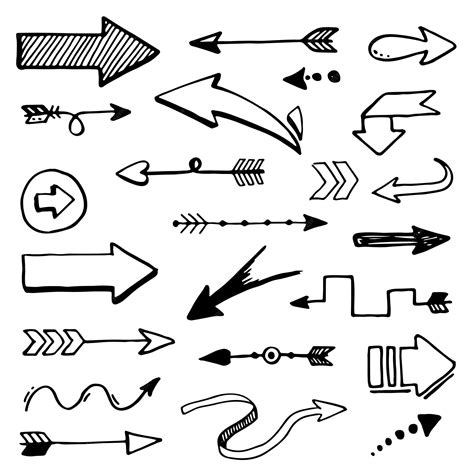 Conjunto De Flechas Decorativas Diferentes Dibujadas A Mano