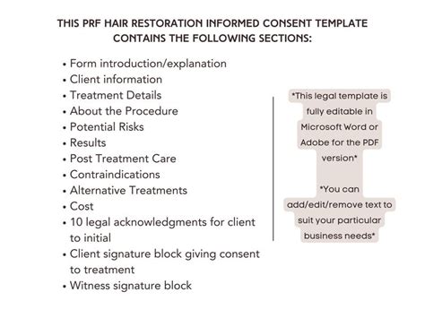 Prf Hair Restoration Consent Form Platelet Rich Fibrin Hair Injections