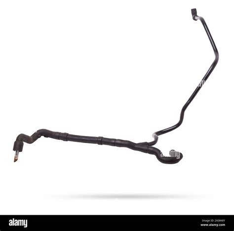 Black Rubber Hose Of The Car Engine Cooling System On A White Isolated