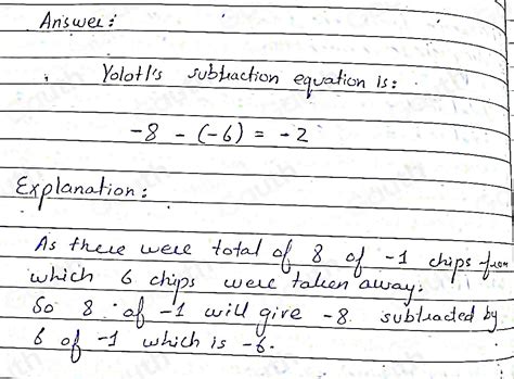 Solved This Is The Key For The Integer Chips Yolotls Integer Chip Model Of A Subtraction