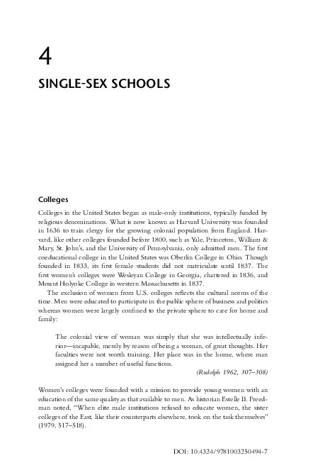 Pdf Single Sex Schools