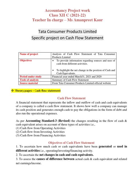 Tata Consumer Cfs Analysis Complete Pdf Cash Flow Statement Investing Tata Consumer Cfs Analysis Complete Pdf Cash Flow Statement Investing