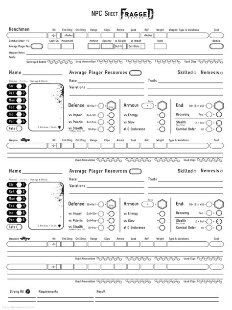 Npcsheets Standard Interactive Pdf Ammunition Military