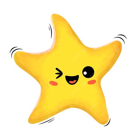 Cute Star Cartoon Hand Drawn Stars Yellow Happy Clipart Mbe Element