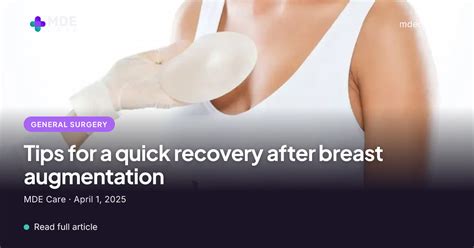 Breast Augmentation Recovery Guide And Tips Mde Care
