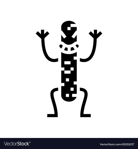 Banger Meat Character Glyph Icon Royalty Free Vector Image