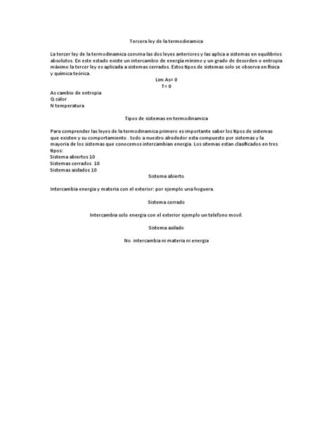 Tercera Ley De La Termodinámica Pdf