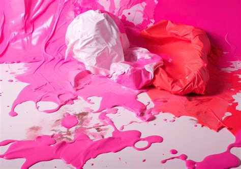 Premium Ai Image A Pink Color Blotch Pattern Applied To Paper In The