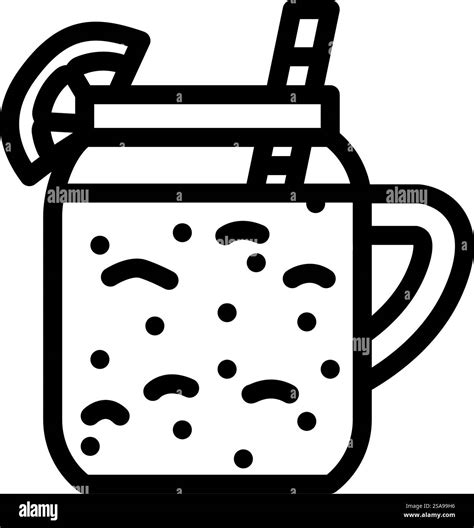 Lassi Drink Indian Cuisine Line Icon Vector Lassi Drink Indian Cuisine Sign Isolated Contour