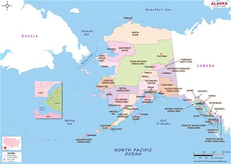 Alaska Map Map Of Alaska Ak State With County