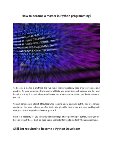 Master Python Programming A Guide Pdf Computer Programming World