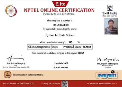 Python Datascience Nptel Upskilling Balaganesh D