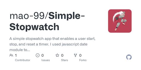Github Mao 99simple Stopwatch A Simple Stopwatch App That Enables A