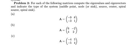 Solved Problem For Each Of The Following Matrices Compute Chegg