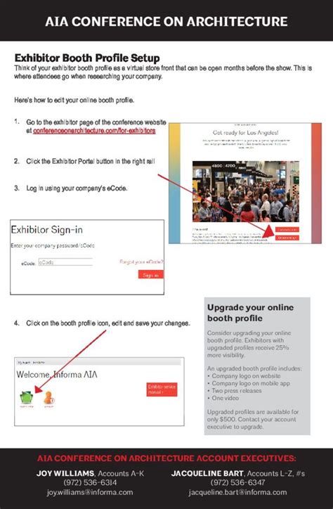 Exhibitor Booth Profile Setup Aia Conference On Architecture And Design 2024