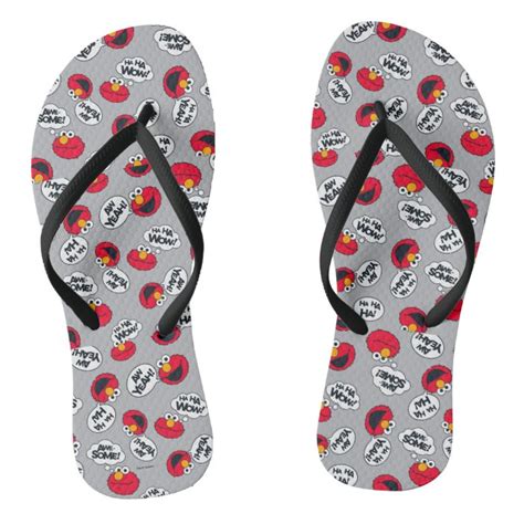 Elmo Aw Yeah Awesome Pattern Flip Flops