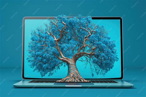Premium Photo Tree On Laptop Screen Background Generative Ai