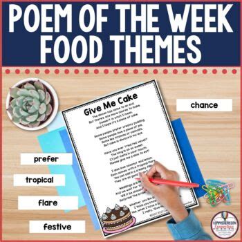 Poem Of The Week Food Poetry Cooking Poetry Fluency Activities