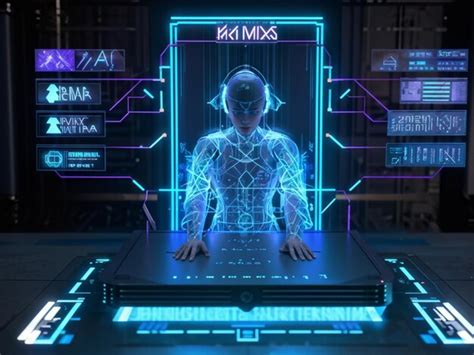 Futuristic Cyber Interface With Ai And Neural Connectivity Premium Ai