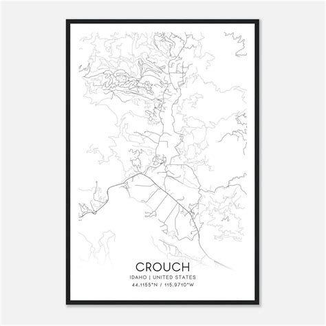 Crouch Idaho Map Poster Modern Home Decor Wall Art Print Custom Maps