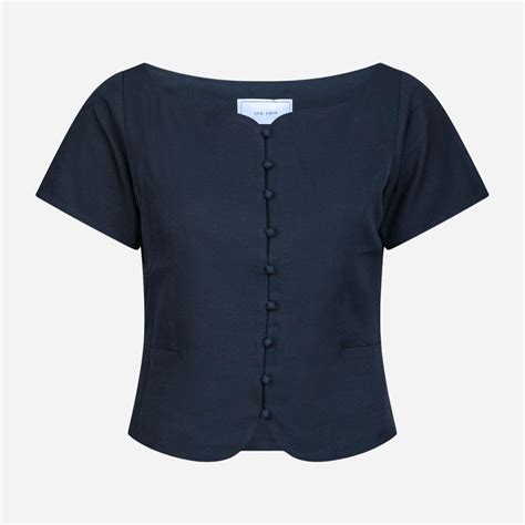 Neo Noir Tango Structure Top Dark Navy J By J Fashion