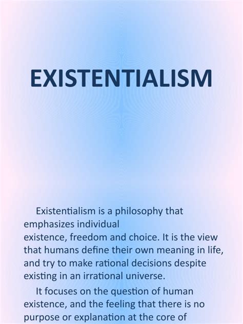 Existentialism Pdf Existentialism Metaphysical Theories