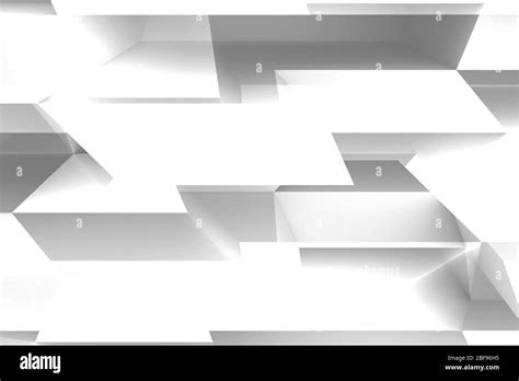 Abstract white geometric background, parametric digital pattern, 3d rendering illustration Stock ...