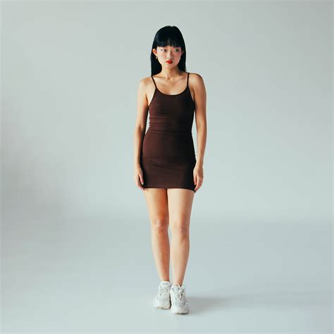 Emi Mini Slip Dress Hojicha The Mori Club